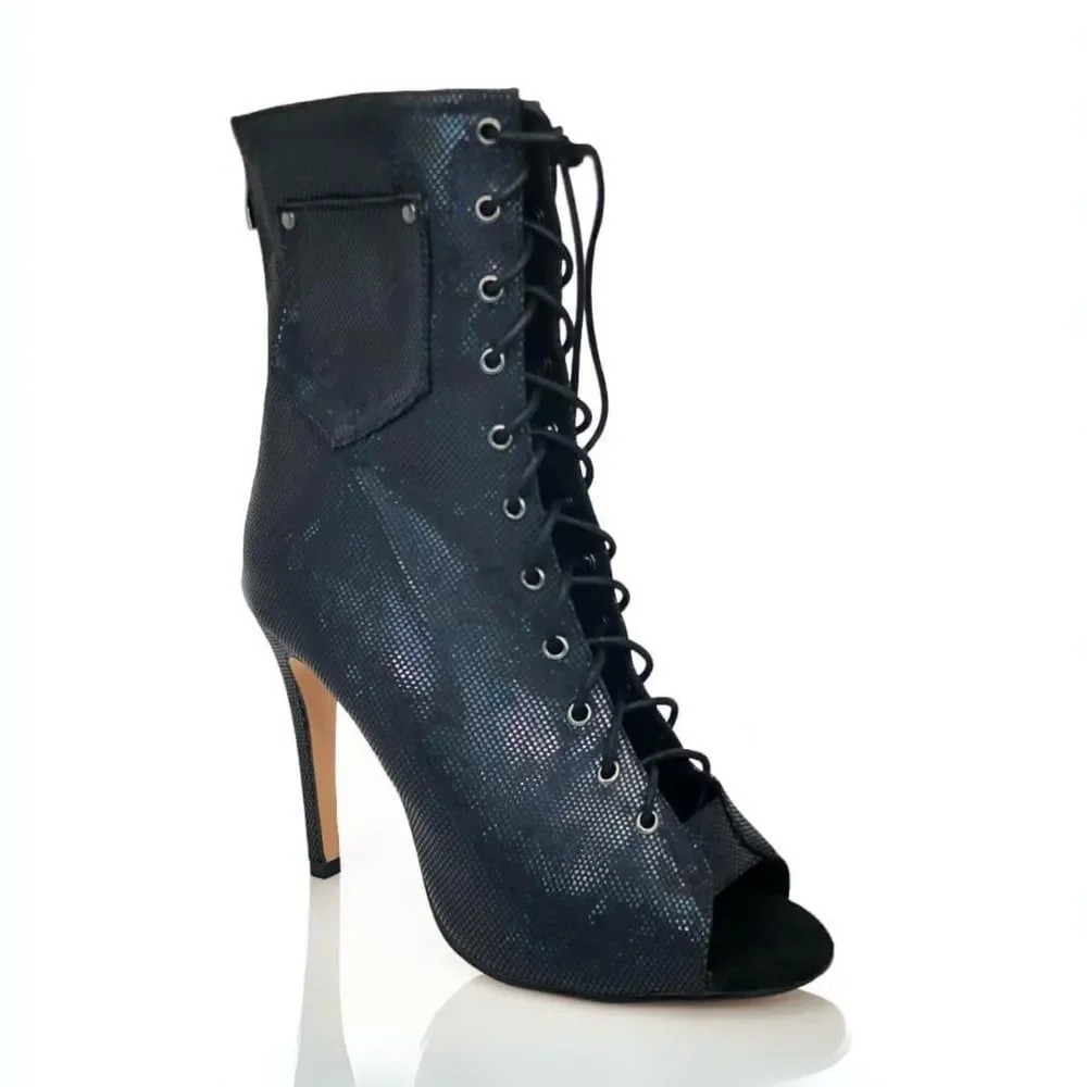 Burju Shoes | Shoes | Burju Kiira Harper Deja Vu Open Toe Lace Up Heels ...